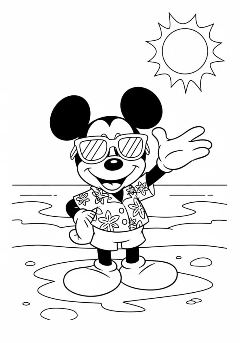 20 Bright Disney Summer Coloring Pages For Sunny Day Activities