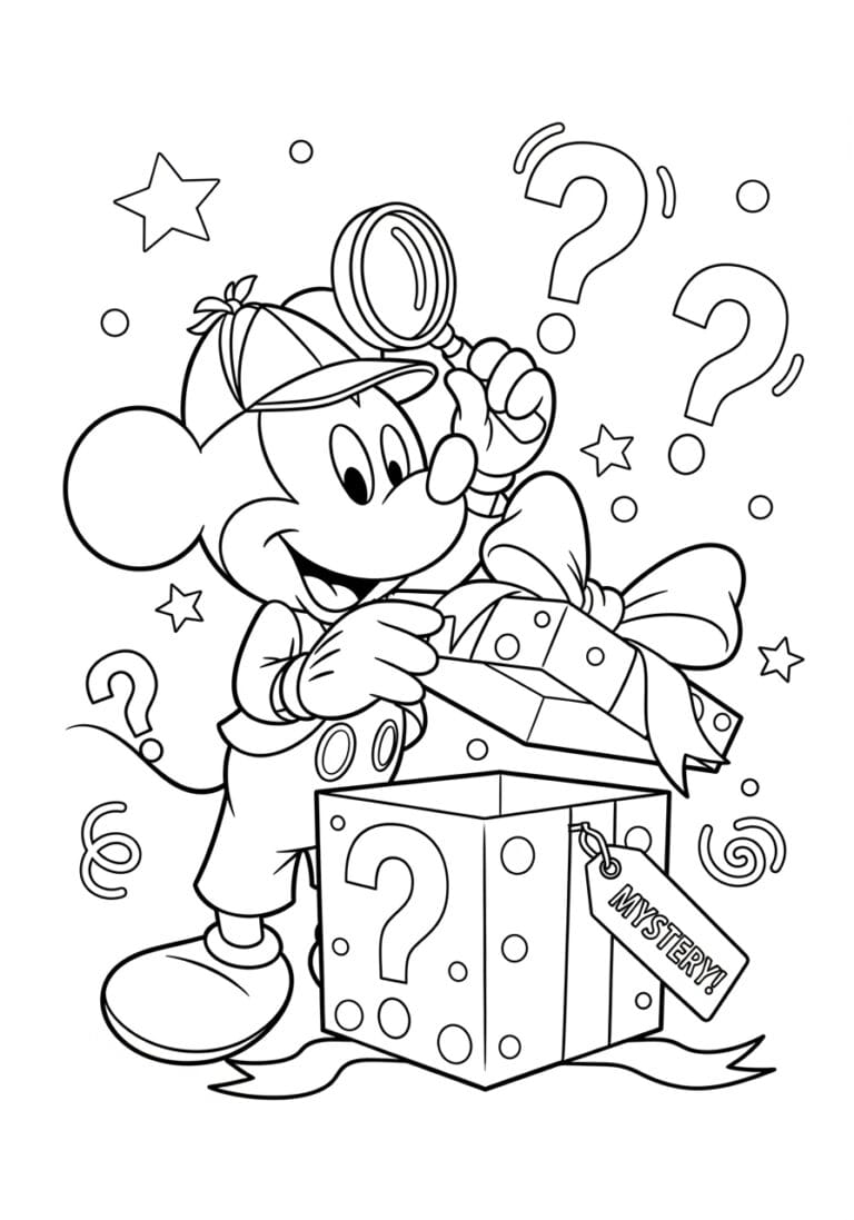25 Printable Disney Mystery Coloring Book Pages PDF For Instant Fun