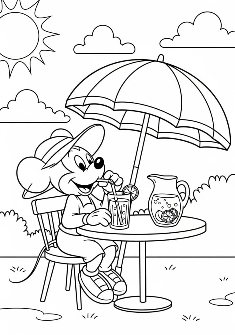 20 Bright Disney Summer Coloring Pages For Sunny Day Activities